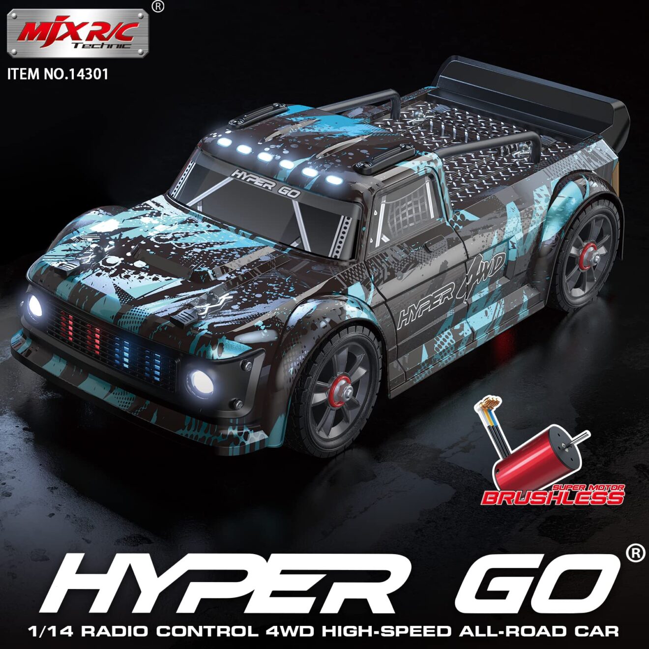 MJX Hyper Go 14301 Brushless RC Car, 1/14 2.4G 4WD Off-Road Racing Drift - MJX Hyper Go RC ...