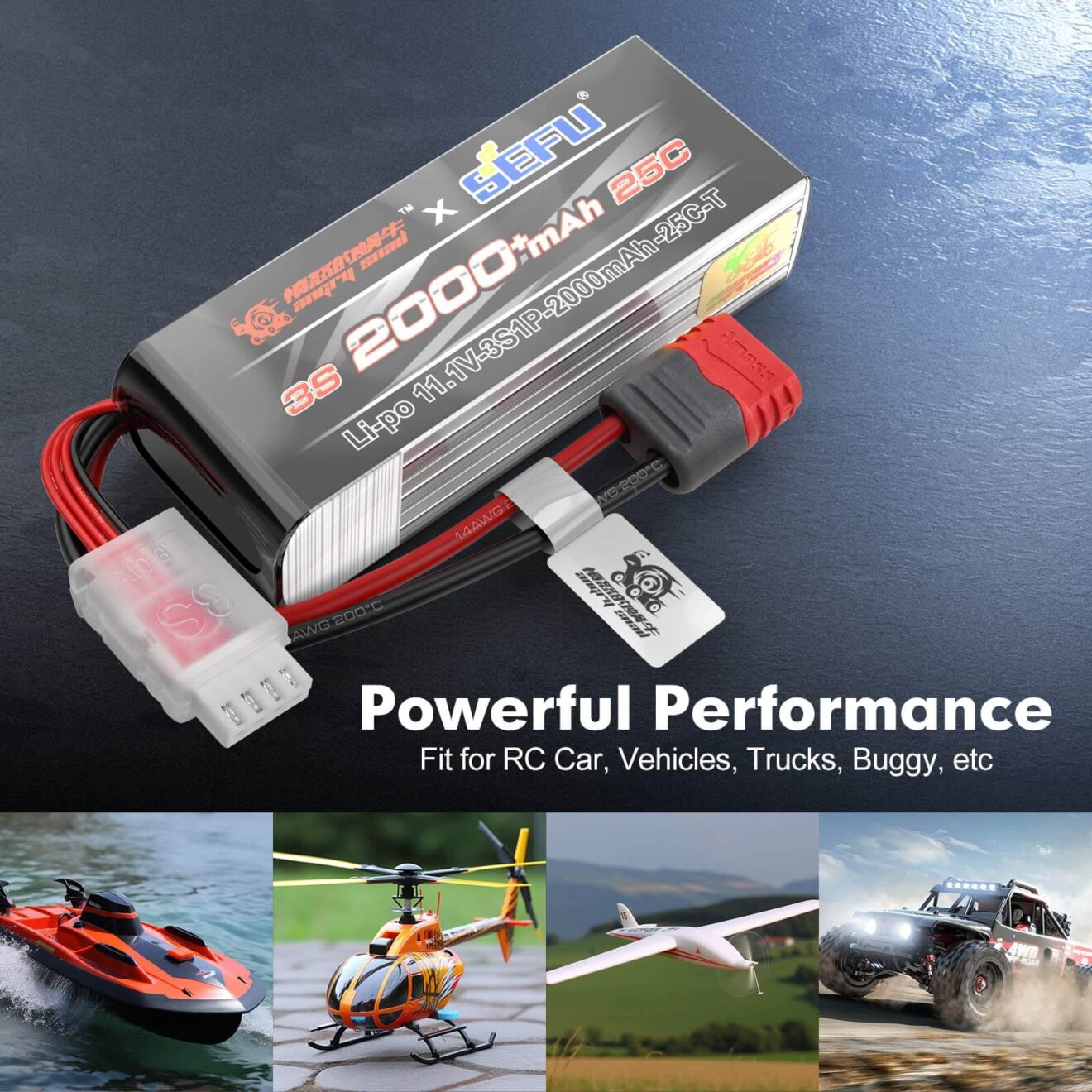 MJX HYPER GO Angry Snail 3S2000 RC Car LiPo Battery for 14 and 16 ...